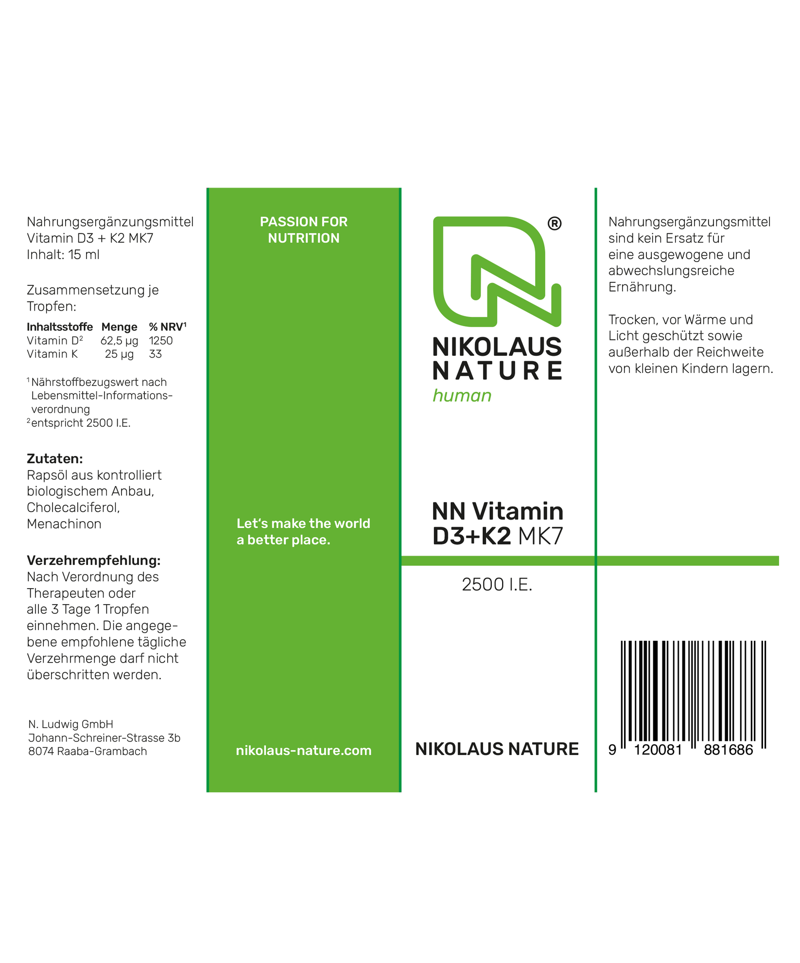 Buy Vitamin D3 + K2 Capsules | High Dose | All-trans MK7 | Nikolaus Nature